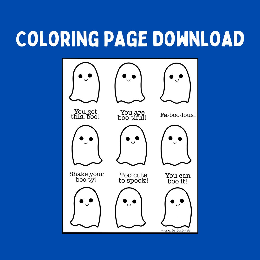 Ghost Affirmation Coloring Page (Digital Download) – madebydeemarie