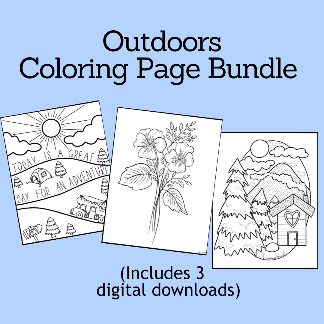 Outdoors Coloring Page Bundle (Digital Download) – madebydeemarie
